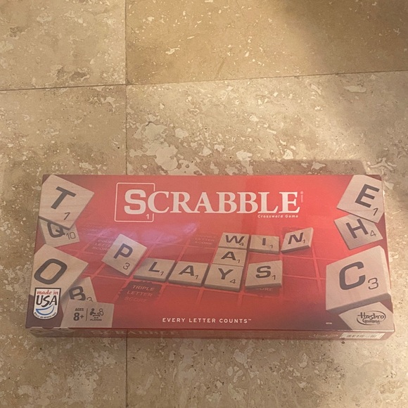 Hasbro | Games | Hasbro Scrabble Board Game Bold Red | Poshmark